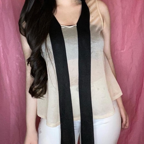 Tops | Tan Sheer See Through Top | Poshmark